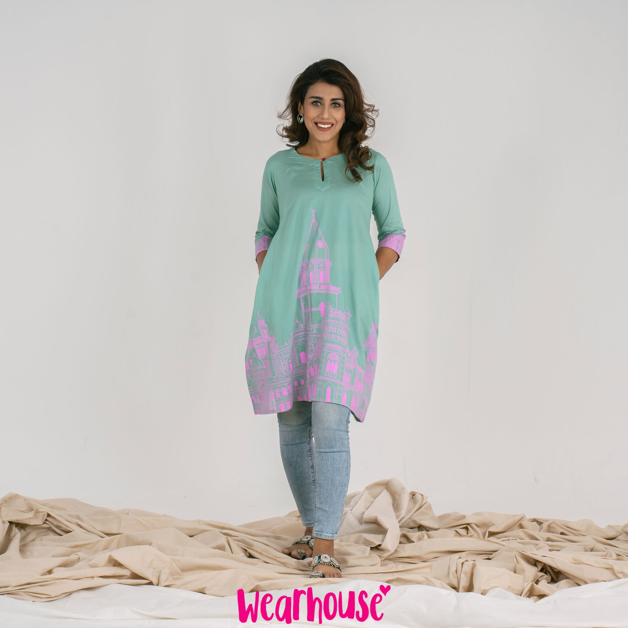 Pastel Monuments of Dhaka tunic | Wearhouse